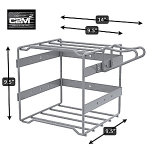 C2M Lawn Power Tool Organizer Wall Mount Rack Hanger for Leaf Blower and Weed Eater - Grey