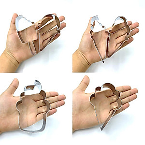LILIAO Summer Ice Cream Cookie Cutter Set Sundae/Popsicle Biscuit and Fondant Cutters - 6 Piece - 3.6, 4.5, 4.2, 4, 4.3 and 3.7 inches - Stainless Steel