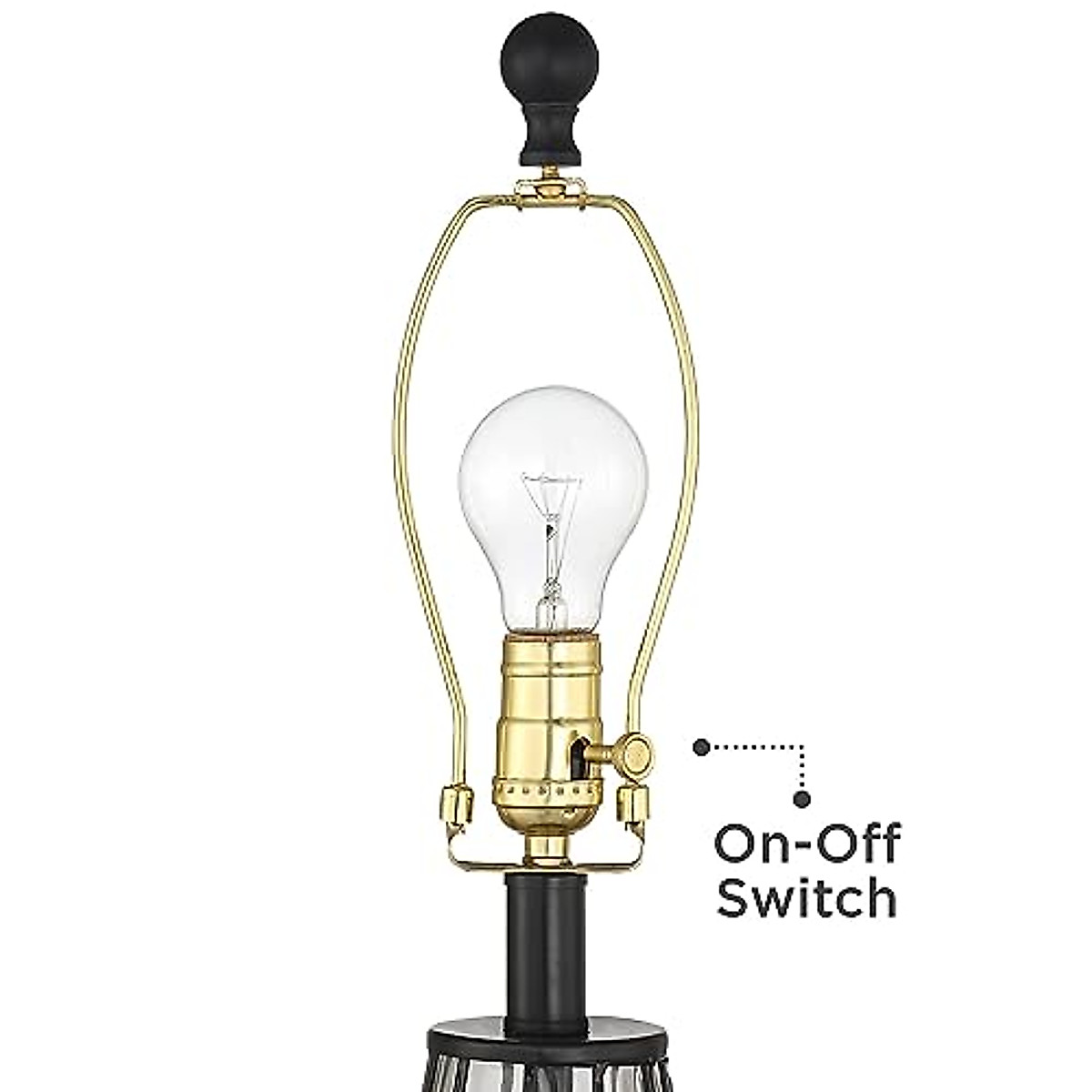 360 Lighting Hudson 23" High Small Modern Accent Table Lamps Set of 2 WiFi Smart Socket Dark Bronze Clear Metal Glass Living Room Bedroom Bedside Nightstand House Office Reading Fabric Shade