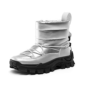 DREAM PAIRS Girls Boys Snow Boots Slip Resistant Outdoor Warm Ankle Winter Shoes Toddler/Little Kid,Size 2 Little Kid,Sliver,KSB218