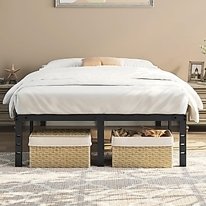 Yaheetech 16 Inch Full Bed Frames Heavy Duty Metal Platform Bed with Under Bed Storage, No Box Spring Needed, Easy Assembly, Sturdy Steel Slat Support, Black