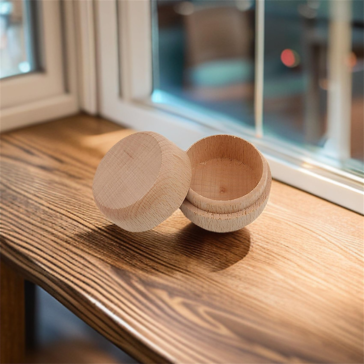 Mini Round Wooden Boxes,Portable Trinket Earrings Organizer,Wedding Ring Jewelry Bearer Boxes,DIY Craft Gift Case