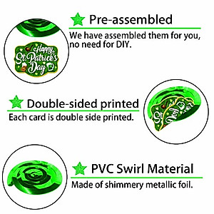 36 Pcs Saint Patricks Day Decorations Hanging Swirls, NO-DIY St Patrick's Day Decorations, St Patricks Day Decorations Whirls Glitter Foil Ceiling Swirls, St Patricks Day Decorations For Office