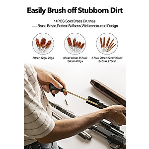 NaTiddy 212PCS Gun Cleaning Kit Universal Rifle Cleaning Kit with Solid Brass Accessories,Black Case,Gun Cleaning Mat,Cotton Swabs,Stainless Steel Pick,Gun Cleaning Brush Kits for Pistol Shotgun