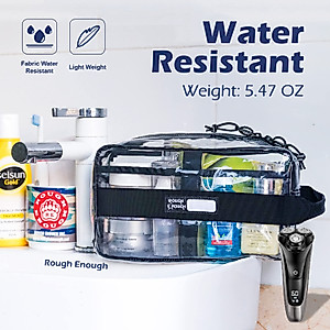 Rough Enough Clear Toiletry Bag Travel Makeup Cosmetic Bags Organizer Case for Toiletries with Zipper Pockets and Handle