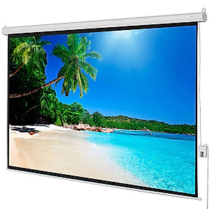 Projector Screen Viewing Area Motorized Projector Screen with Remote Control Matte White for Home Theater Camping and Recreational Events