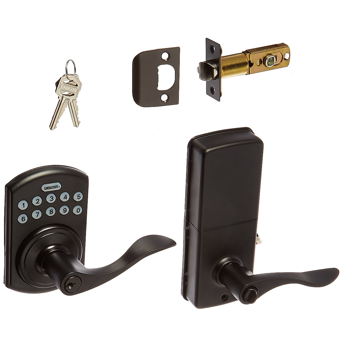 LockState RemoteLock 5i WiFi Electronic Lever Door Lock - Rubbed Bronze - Boulder (LS-L5i-RB-B)