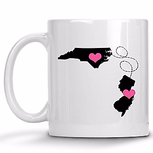 Personalized Long Distance Mug, All States and Countries, Mother Daughter Father Son Friend Cousin Family Mother's Day Gift
