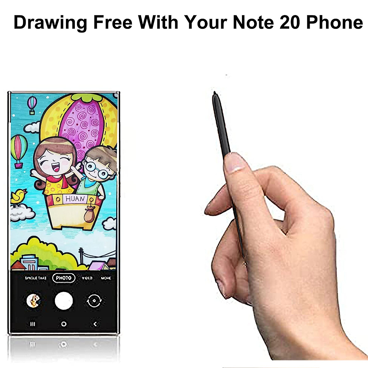 Black Galaxy Note 20 Stylus Pen for Samsung Galaxy Note 20 Ultra S Pen, Note 20 Pen Replacement, Note 20 Plus Stylus Pen Replacemen (Free Type-C Convertor)