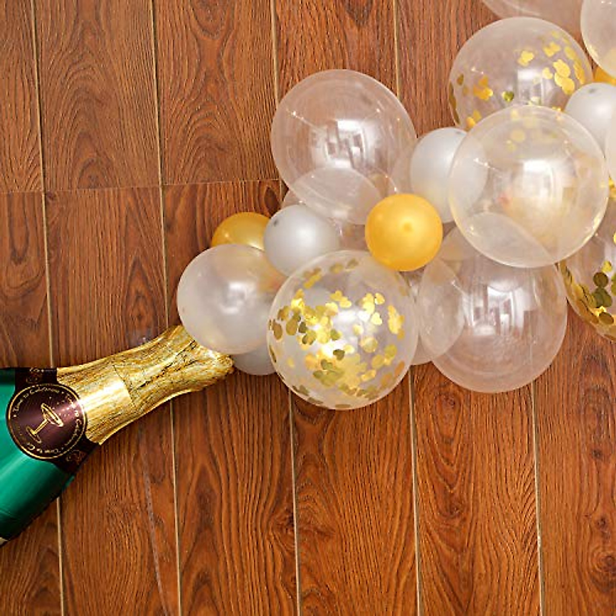 Champagne Bottle Balloon Kit, 2Pcs 40" Champagne Bottle Balloon & 70Pcs Assorted Balloons Ideal for Wedding Birthday Bachelorette Bridal Shower Party Decorations