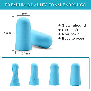 Lenicany 30Pair Soft Foam EarPlugs, 32dB Disposable Sound Blocking Noise Cancelling Ear Plugs for Sleeping/Concerts Loud Music/Shooting Guns/Work Construction, Hearing Safety Protection (Blue)