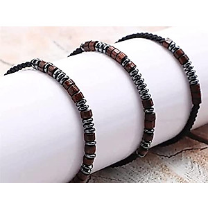 FUFAAPC to My Son and Grandson,I Love You Morse Code Bracelet, I Love You Morse Code Grandson Bracelet, Adjustable Inspirational Beaded Morse Code Bracelets, Personalized Mens Bracelet (A)