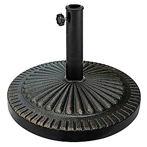 Giantex 31.5 lbs Patio Market Umbrella Base, Heavy Duty Cast Iron Resin Outdoor Stand, Vintage Garden Umbrella Holder, Umbrella Holder for Deck Porch Lawn Garden
