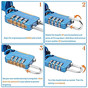 Universal Combination Lock Cable for RV Surge Protector 30/50 amp, Security PIN Locking Chain