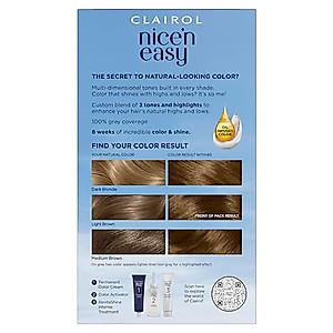 Clairol Nice'n Easy Permanent Hair Dye, 6G Light Golden Brown Hair Color, Pack of 3