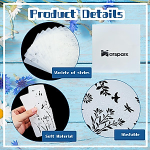 20 Pieces Wildflower Stencils for Painting Template Flower Stencils Wall Stencils Reusable Spring Stencils PET DIY Drawing Templates Stencils for Painting on Wood Wall Home Decor (Rectangular Style)