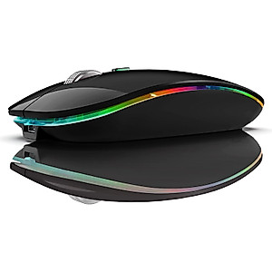 Attoe Wireless Gaming Mouse,Rechargeable Lightweight Honeycomb Gaming Mouse with RGB Backlit,USB Receiver,Ergonomic Grips,One-Click Desktop (White)… (4)