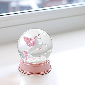 Unicorn Snow Globes for Girls, 100MM Pink Glitter Glass Snowglobe for Kids, Christmas Birthday Gifts for Girls,Wife,Daughter,Granddaughter