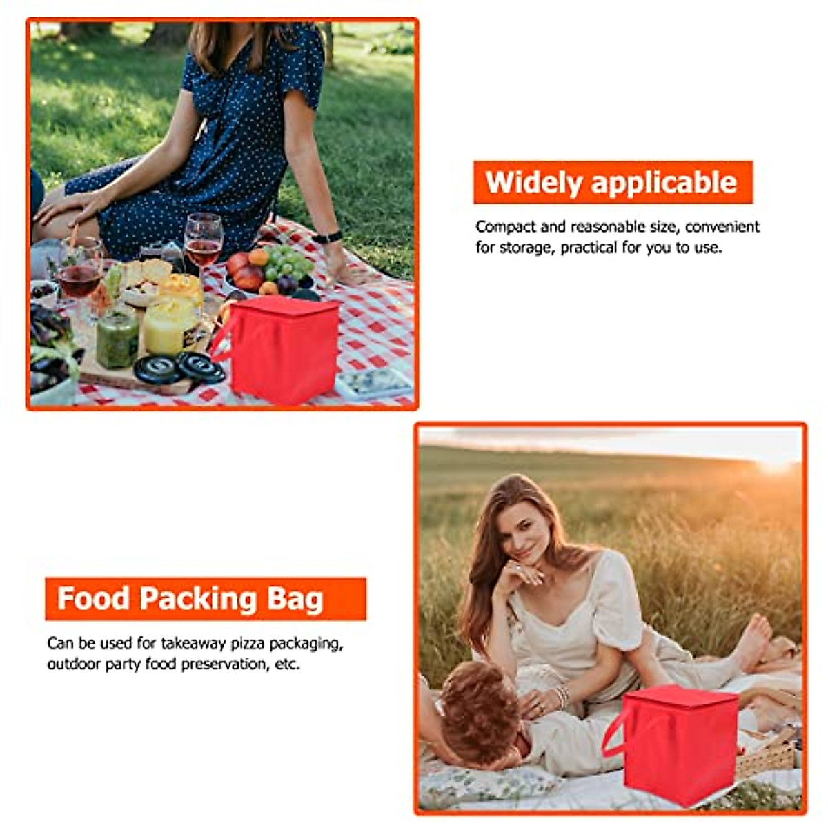 Cake Carrier Delivery Warmer Bags Take- Out Insulated Bag Thermal Delivery Bag Insulated Food Delivery Bag for Hot and Cold Food Delivery (Red) Heated Pizza Delivery Bags