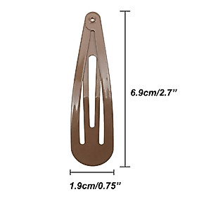 20 Pieces 2.7'' Big Size No Slip Metal Snap Hair Clips Women Barrettes Black Hair Pins (10 black 10 Brown)