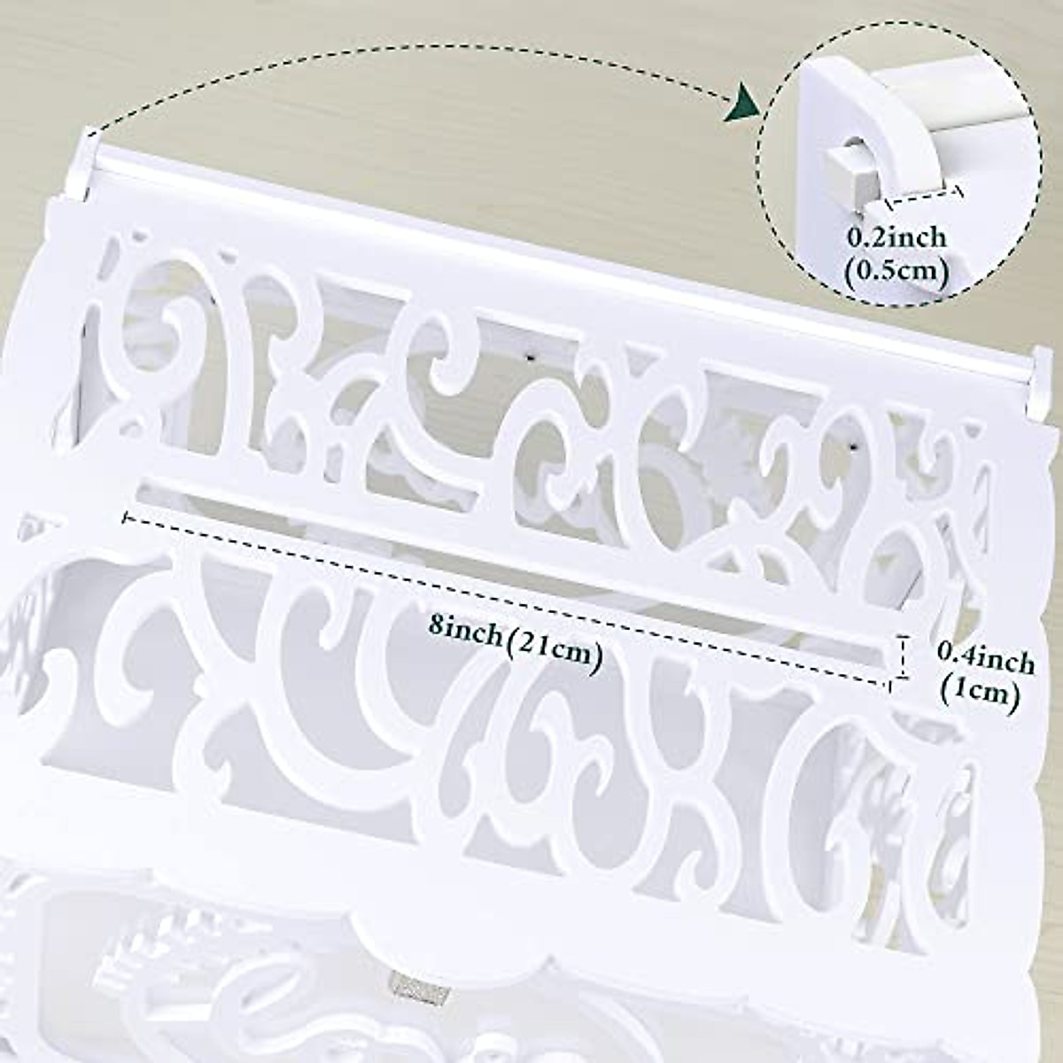 OurWarm DIY White Wedding Card Box with Lock and String Lights, PVC Hollow Card Box Graduation Card Box Perfect for Wedding Reception Anniversary, Baby Showers, Birthdays, Bridal or Baby Showers