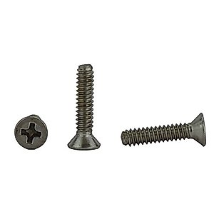 Stainless 4-40 x 1/2" (3/8" to 1-1/2" Available) Flat Head Machine Screws, Full Thread, Phillips Drive, Stainless Steel 18-8, Machine Thread (4-40 x 1/2")