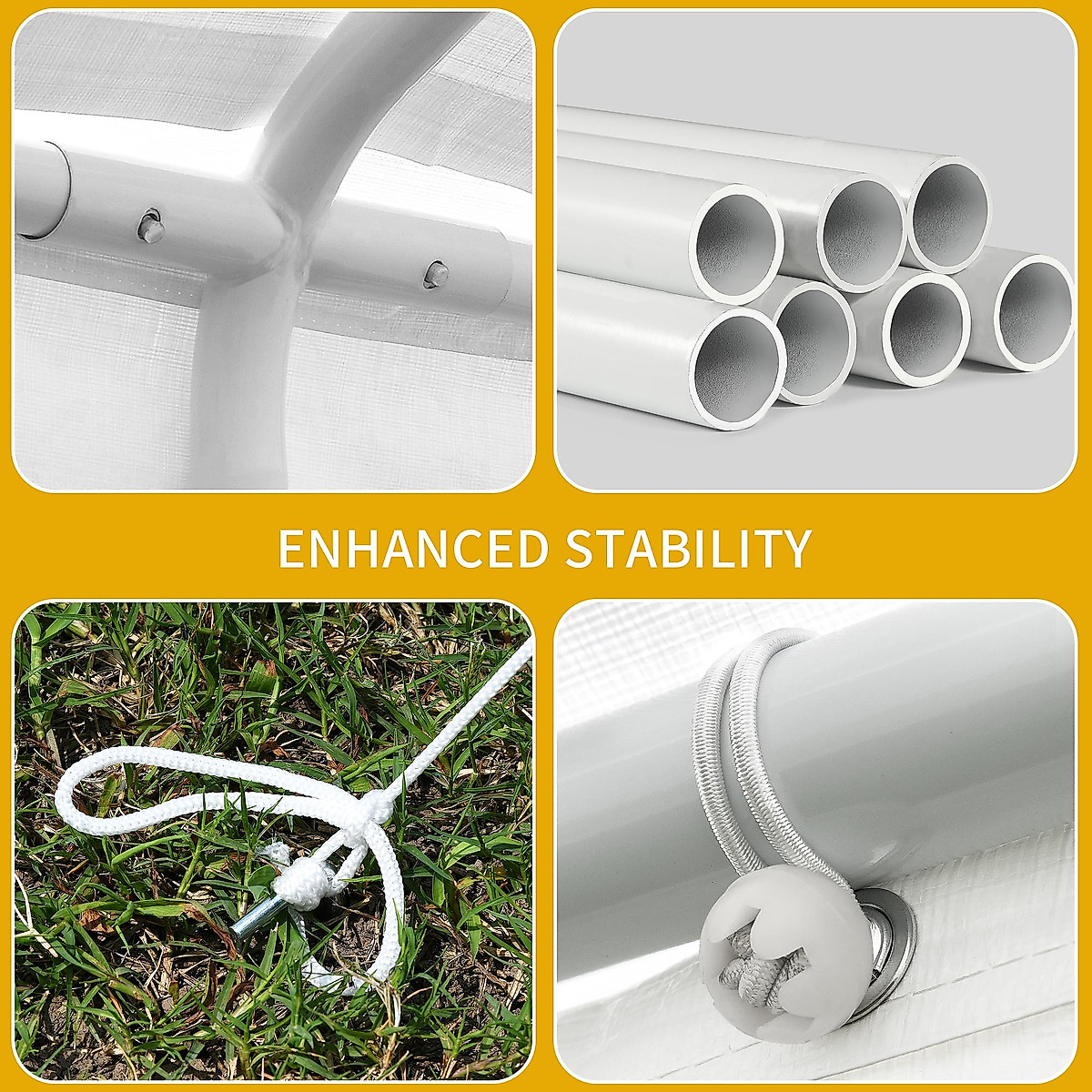 DWVO 20x30 ft Outdoor Heavy Duty Party Tent Wedding Event Shelters Upgraded Galvanized Canopy with Large White Roof, Removable PVC Sidewalls & 3 Storage Bags