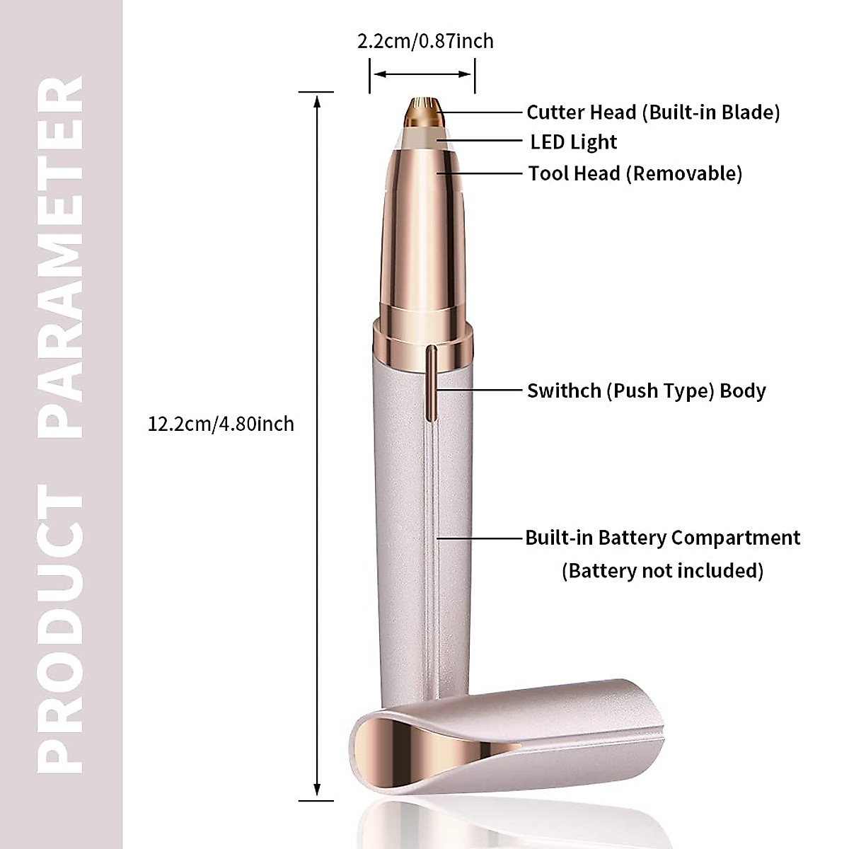 MEIYIXIN Electric Eyebrow Trimmer for Women, Precision Hair Removal, Battery Charging, Easy to Use, Multipurpose, Stylish and Portable