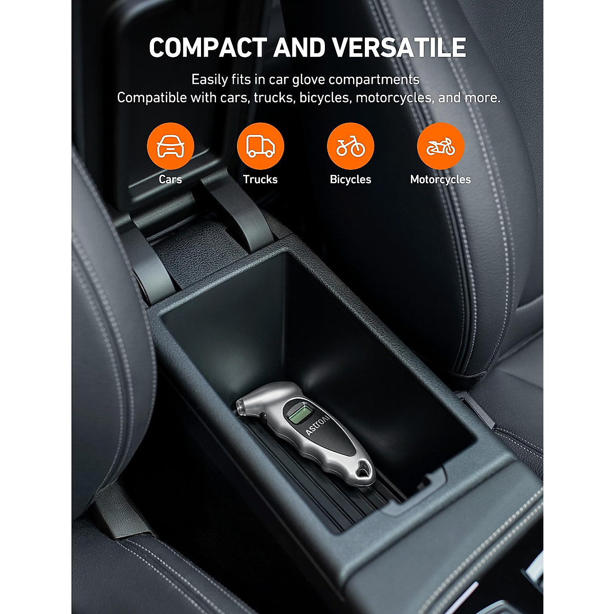 AstroAI 3 Pack Digital Tire Pressure Gauge 150 PSI 4 Settings for Car Truck Bicycle with Backlit LCD and Non-Slip Grip, Silver