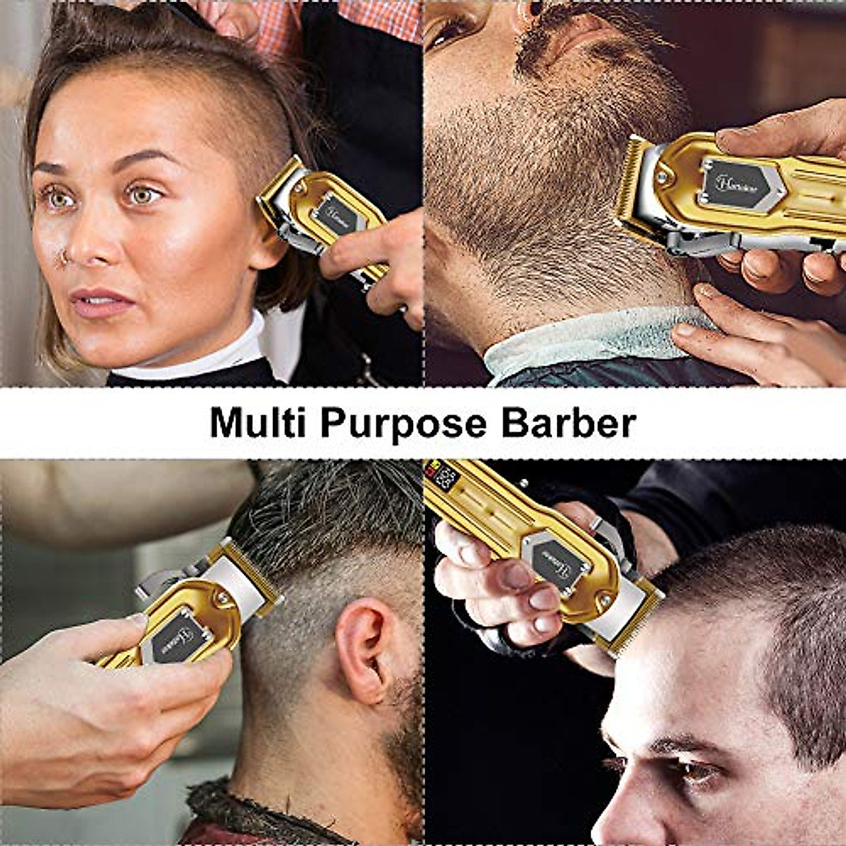 Hatteker Mens Hair Clippers Professional Cordless Hair Beard Trimmer Haircut Grooming Kit Rechargeable