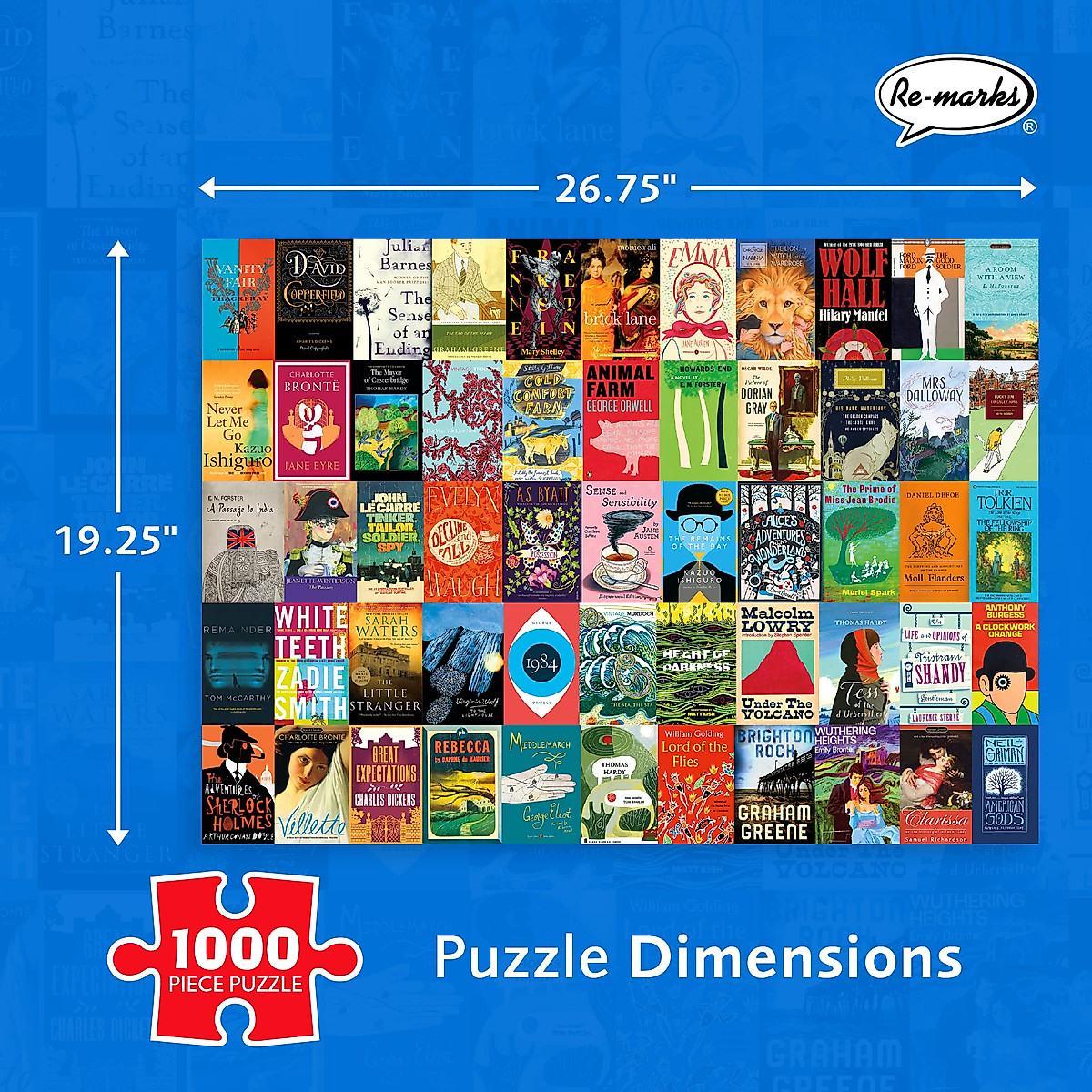 Re-marks British Classics Literary Puzzle, 1000-Piece Jigsaw Puzzle for All Ages