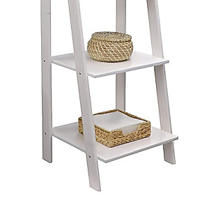 Adeptus 5 Shelf Ladder - Made from Solid Wood (White)