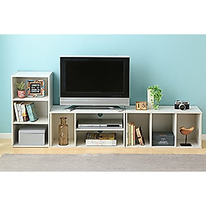 IRIS USA 3-Tier Modular Open Cubby Storage Shelf, Sturdy Storage Bookshelf Cabinet for Living Room Bedroom Guest Room Office Dorm Room Kids Room and Bathroom, White