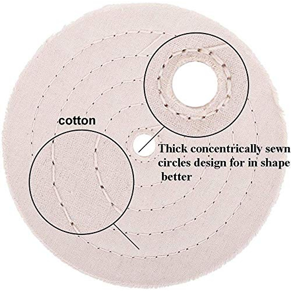 SCOTTCHEN Buffing Polishing Wheel 8" x 5/8" Arbor x 70Ply White Fine Cotton for Bench Grinder - 2 PCS