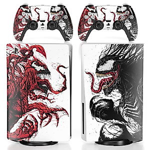 TESSGO PS 5 Skin Disc Edition Anime Console and Controller Vinyl Sticker, Durable, Scratch Resistant, No Bubble, Precisely Line Up, Compatible with Play S tation 5