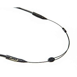 Cablz Zipz Adjustable Eyewear Retainer | Adjustable, Lightweight, Low Profile, Off-The-Neck Eyewear Retainer Strap | Black | 18" w/Regular Tip