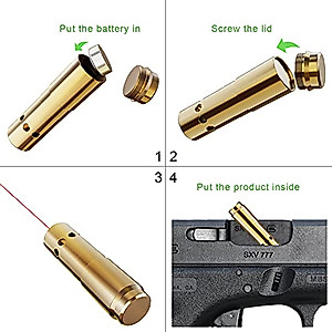 Nelahol 9mm Bore Sight Laser Bore Sight Cal Red Dot Boresight Red Laser Boresighter Rem Gauge