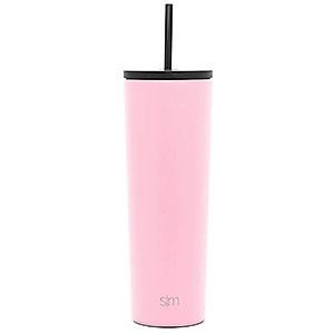 Simple Modern Insulated Tumbler with Lid and Straw | Iced Coffee Cup Reusable Stainless Steel Water Bottle Travel Mug | Gifts for Women Men Her Him | Classic Collection | 28oz | Blush