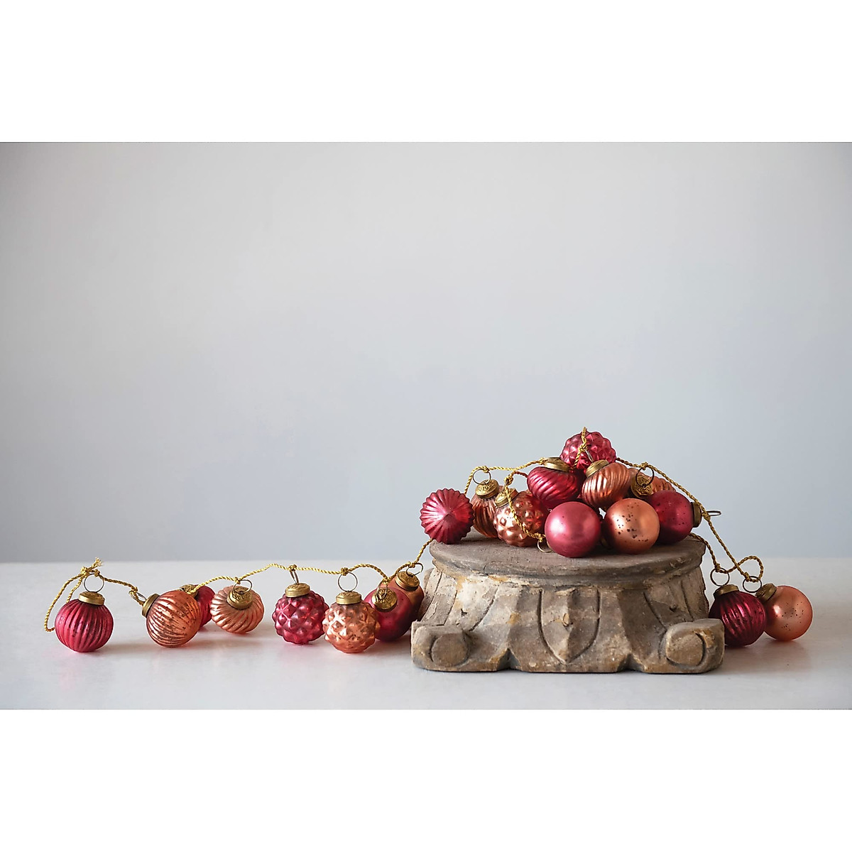 Creative Co-Op Mercury Glass Ball Ornament Garland