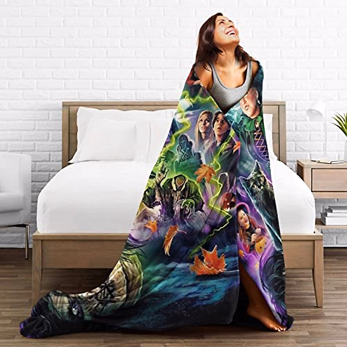 Niubai Halloween Blanket Cartoon Blanket Flannel Fleece Blanket Ultra Soft Lightweight Throw Blanket for Bed Couch Living Room 60''X50''