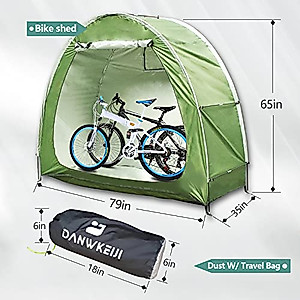 DANWKEIJI Bike Tent Storage Shed Outdoor Portable Waterproof for 2 Bike Oxford 210d Covers Side Dust Tent for Camping Hiking Yard Garden,Travel Bag (BrightGrey)