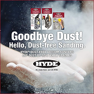 Hyde Tools 09165 Drywall Hand 6-Foot Hose Dust-Free Vacuum Sander, 6'