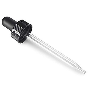 JUVITUS 2 oz / 60 ml Green Glass Boston Round Bottle with Black Glass Dropper (24 Pack)