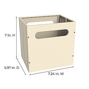 ClosetMaid 5437 Collapsible Mini Storage Bin with Two Handles, 2-Pack, Gray Wicker, Natural Linen, 2 Count