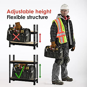 Prilinex Heavy Duty Storage Shelves - 5-Tier Adjustable Metal Garage Shelving Unit, Standing Utility Shelf Racks for Pantry Warehouse Kitchen, 28" W x 12" Dx 59" H, Black