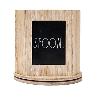 Rae Dunn Kitchen Spinner - Wooden Kitchen Organizer for Forks, Knives & Spoons – Silverware Organizer - Small Rustic Wood Caddy for Kitchen Utensils and Cutlery – Stylish Organization for Home Decor