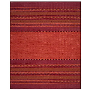 SAFAVIEH Montauk Collection 6' x 9' Orange / Red MTK215A Handmade Flatweave Cotton Area Rug