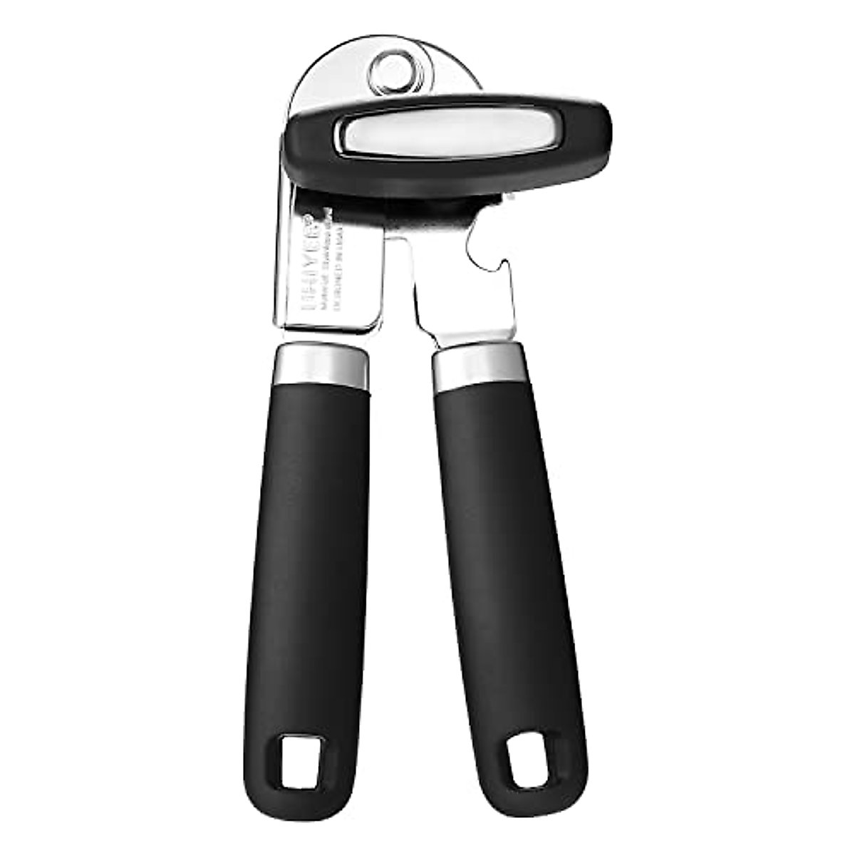 Can Opener Manual, UHIYEE Handheld Can Openers with Magnet, Hand Can Opener with Soft-Handle Grips, Sharp Blade for Smooth Edge, Oversize Effort-Saving Knob
