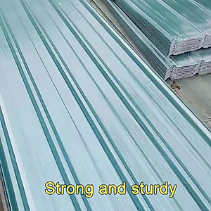 0.06in FRP Daylighting Plate 1/2/4/6/8/10/15 Pcs Corrugated Roof Panel,Replacement Shed Panel for Greenhouse Carport,Roofing Cladding Panel Heat-Insulating Roofing Sheet (35x20in,1 Pcs)
