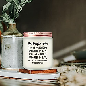 Volufia Daughter in Law Gifts Ideas - Daughter in Law Birthday Gifts for Future Daughter in Law - Wedding Day Mothers Day Christmas Gifts for Daughter in Law - Funny Lavender Scented Candle